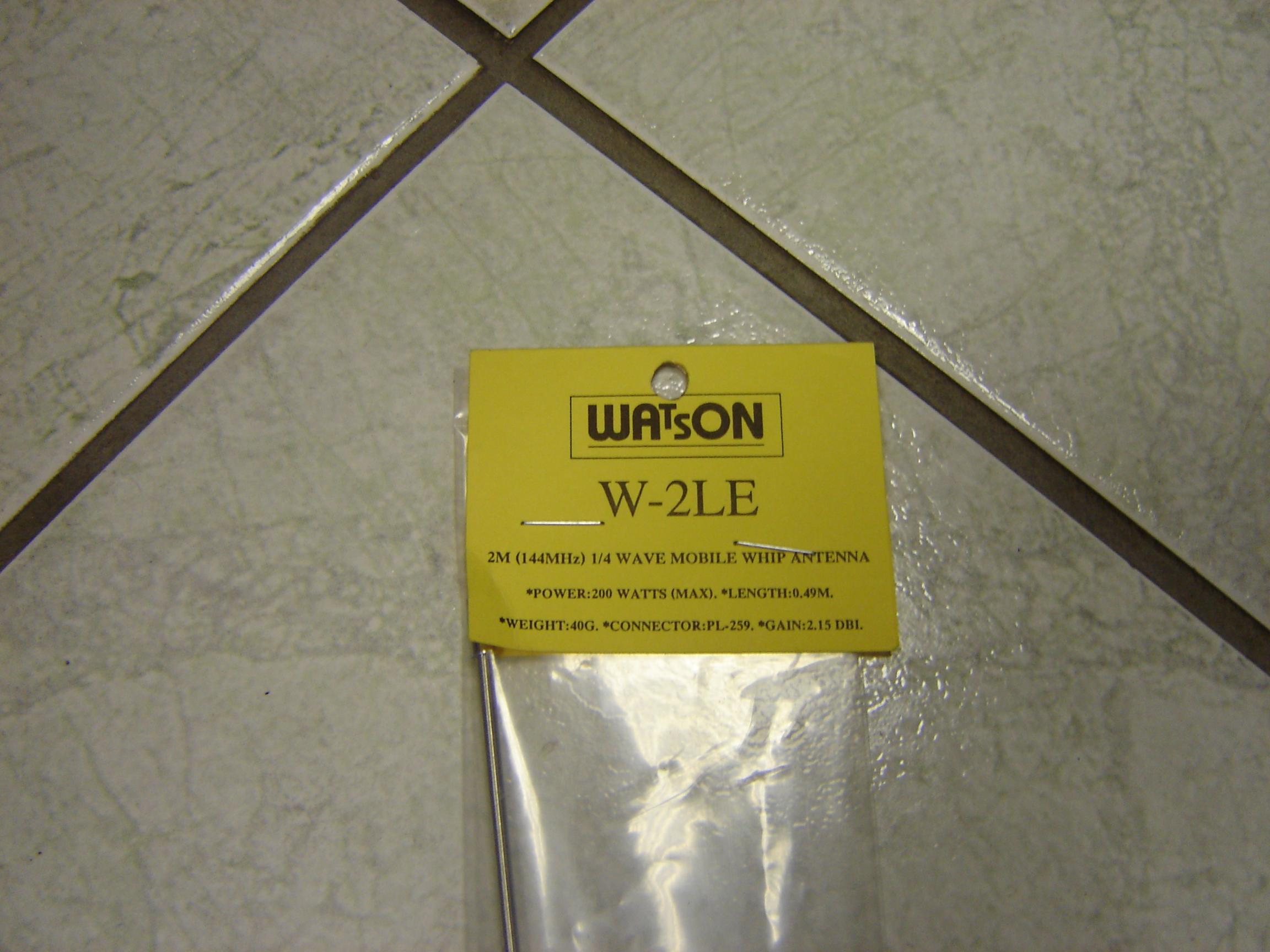 W-2LE Watson 2m 1/4 Metal Whip available here - radioworld