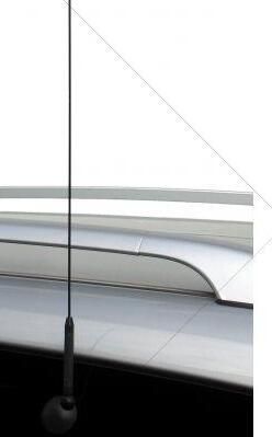 CB glass mount antenna is designed for use on the 11-meter band ...