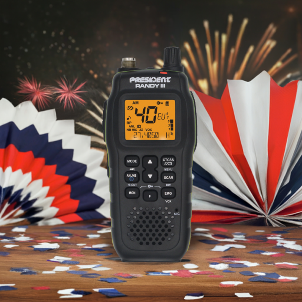 President Randy III was seen using a handheld CB transceiver ...