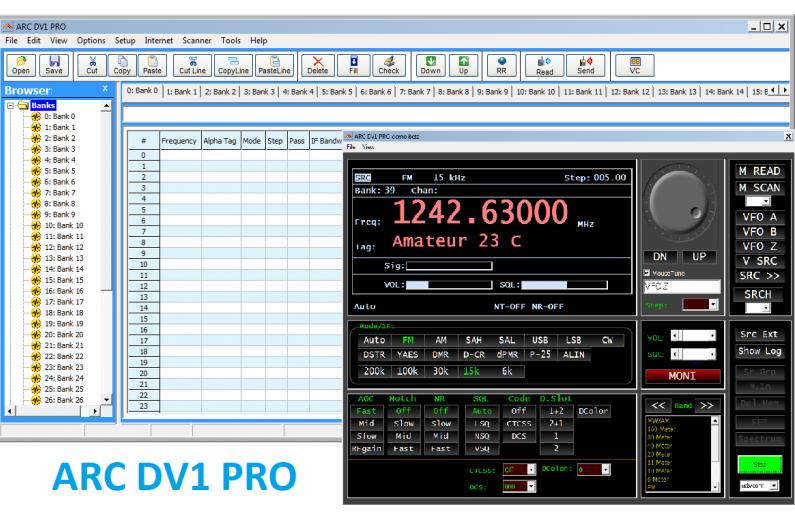ARC DV1 PRO Windows programming and virtual control software for AOR AR ...