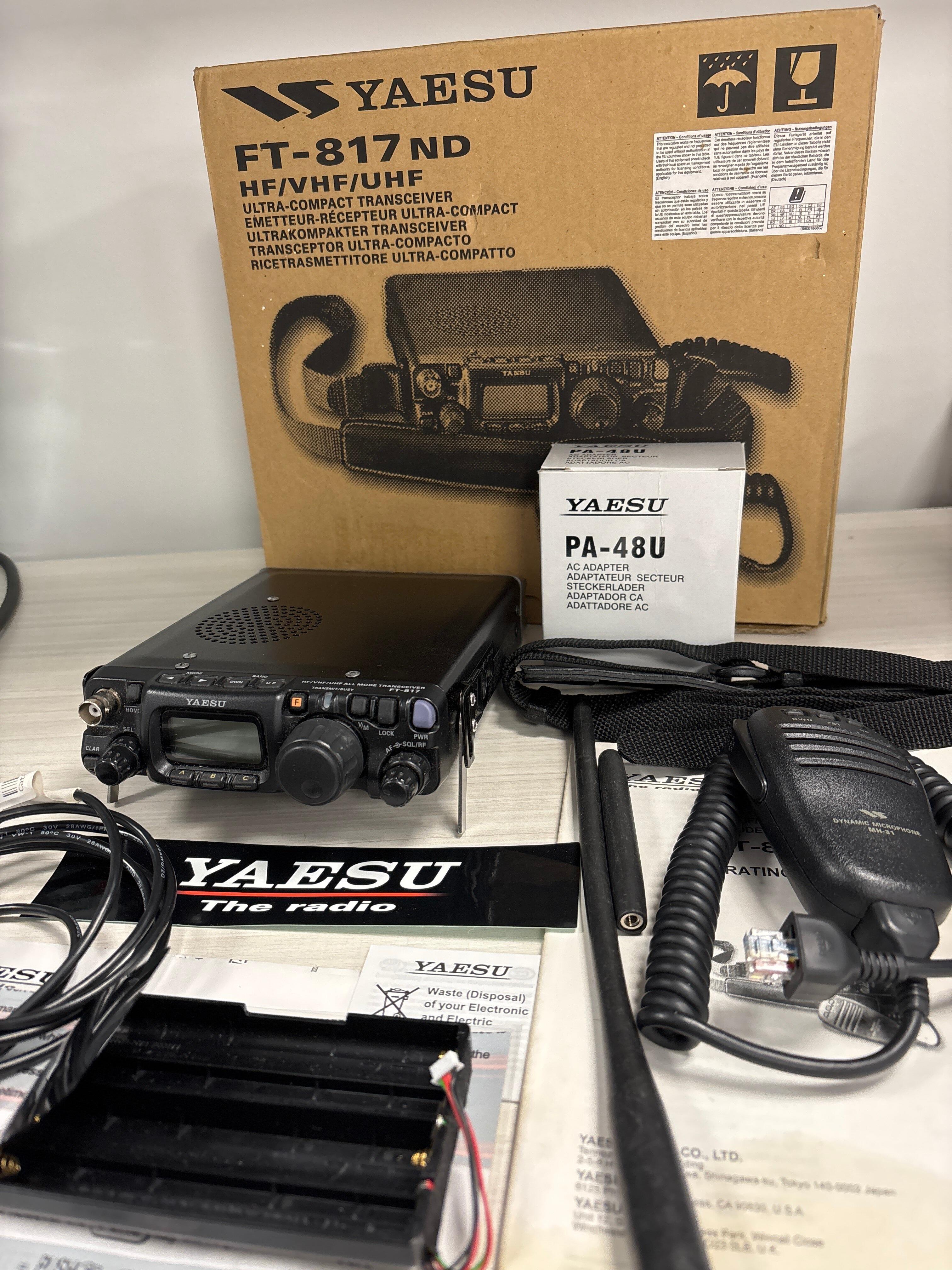 Second Hand Yaesu FT-817ND HF, VHF, UHF Transceiver + Peg Legs + CAT lead - Radioworld UK