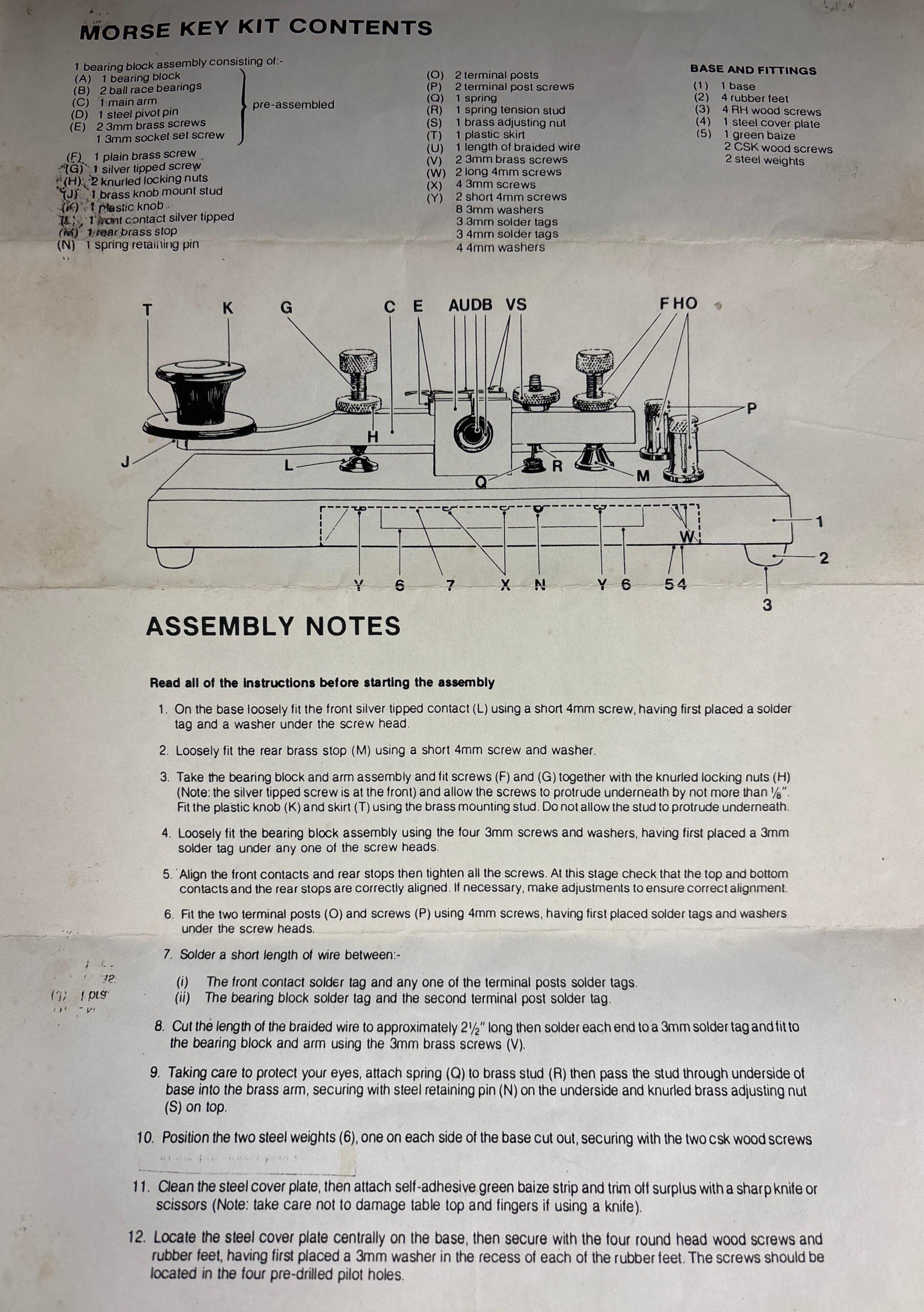 Second Hand KT-1 Kent Straight Morse Key - Radioworld UK