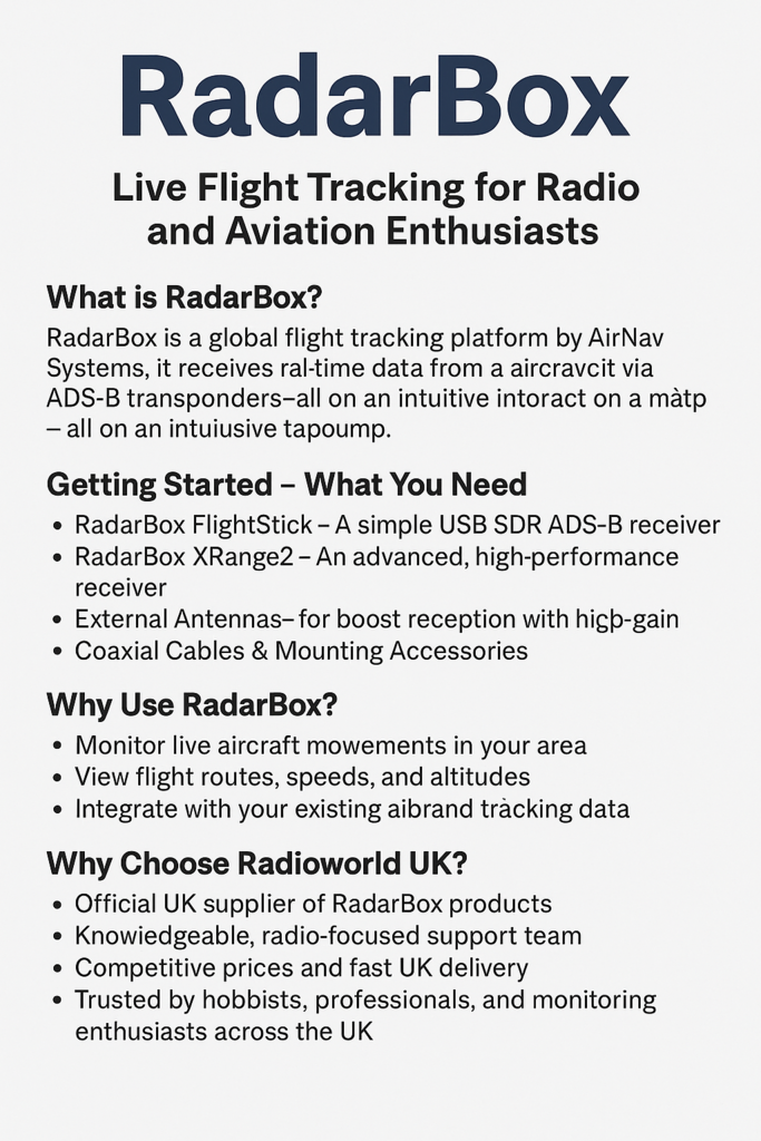 RadarBox Flight Tracking Equipment for Aviation Enthusiasts | Radioworld UK