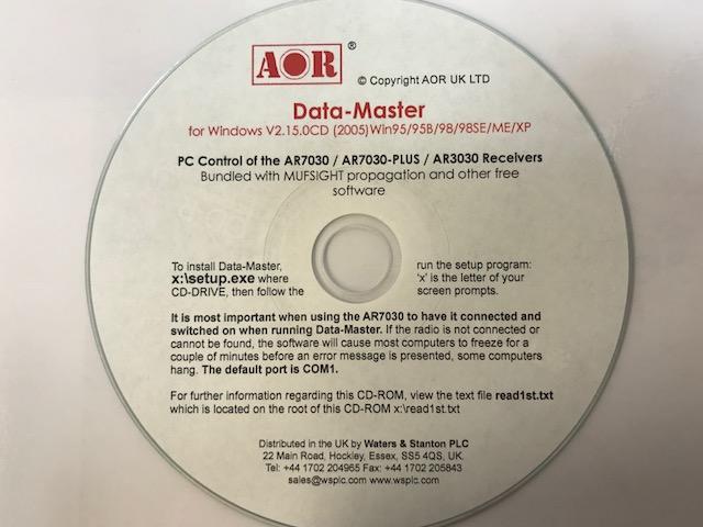 DATA-MASTER-CD PC Control Data Base for AR-7030 at Radioworld UK