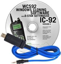 WCS-92 Programming Software and USB-29A cable for the Icom IC-92