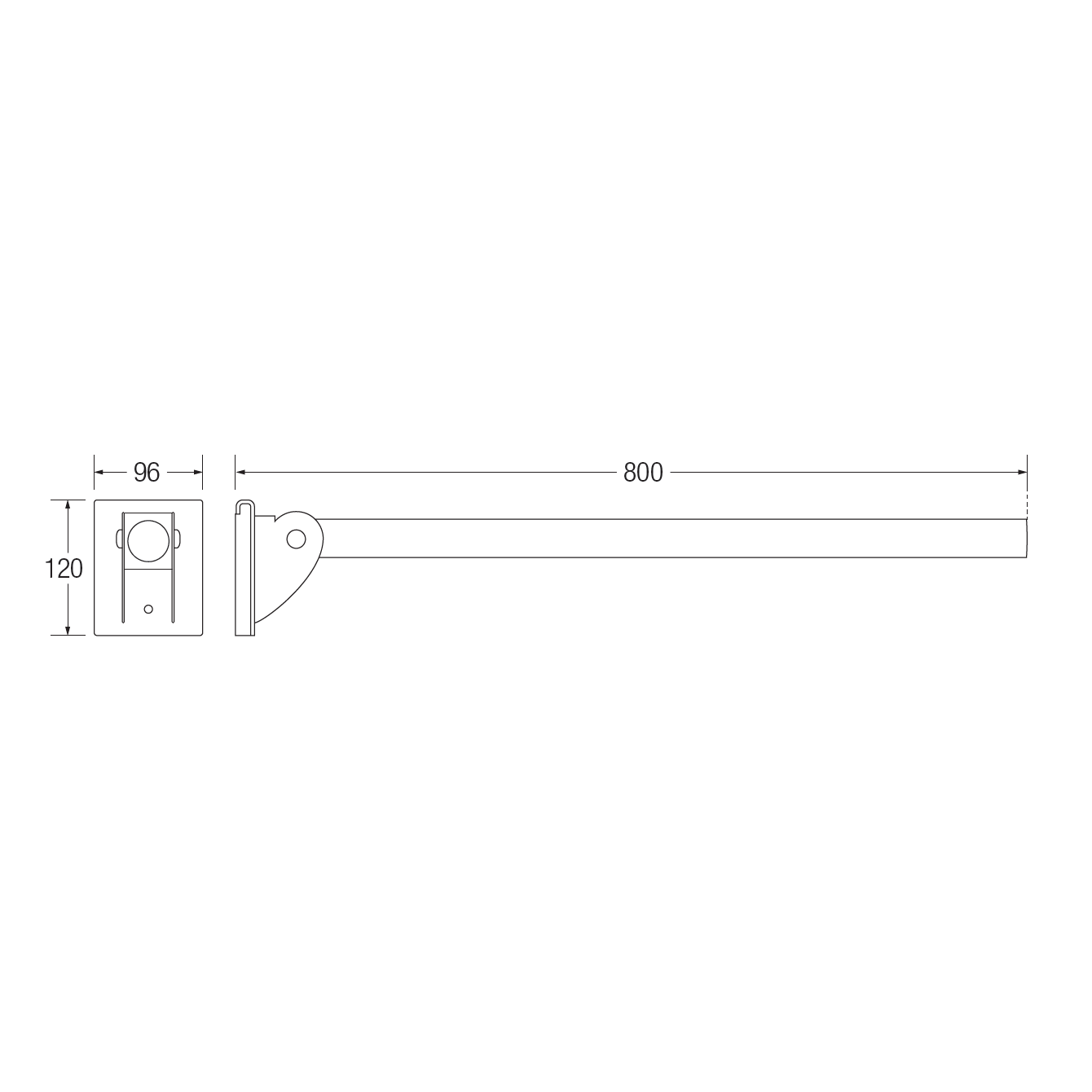 Single Arm Hinged Support Rail with Removable Arm, Friction Assist ...