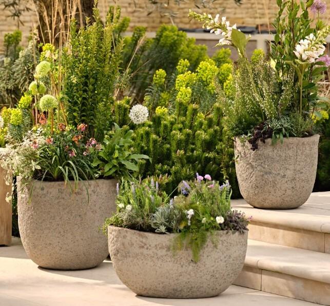 "Aged Stone" Effect Ficonstone Garden Planters ~ 3 Sizes, Priced From....