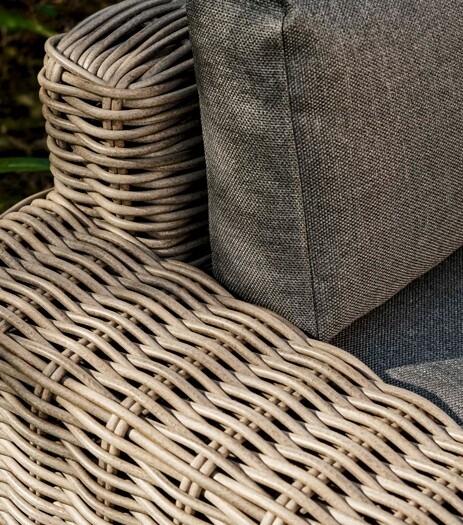 Garden Corner Sofa and Coffee Table in All Weather Rattan with Mocha ...
