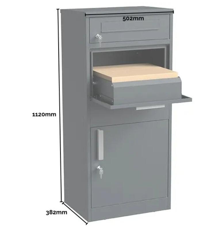 Modern Aluminium Parcel Store and Post Box in Anthracite