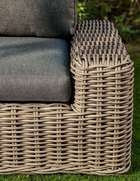 Garden Corner Sofa and Coffee Table in All Weather Rattan with Mocha ...