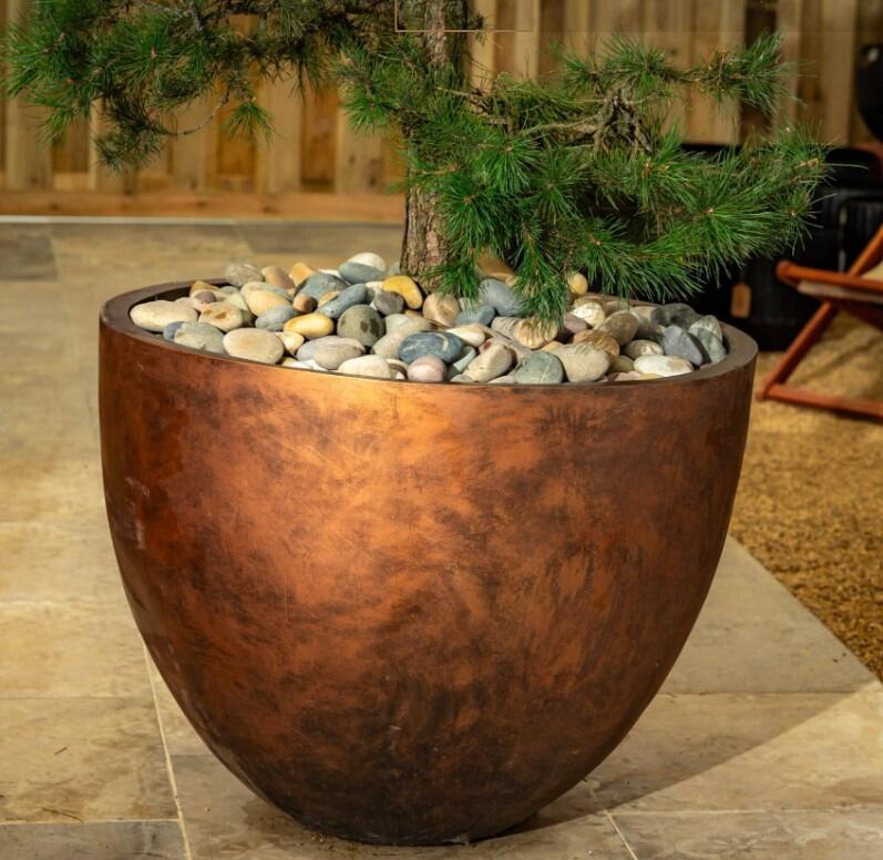 Supremely Large "Copper Patina" Effect Resin Garden Planters. 3 Sizes ...