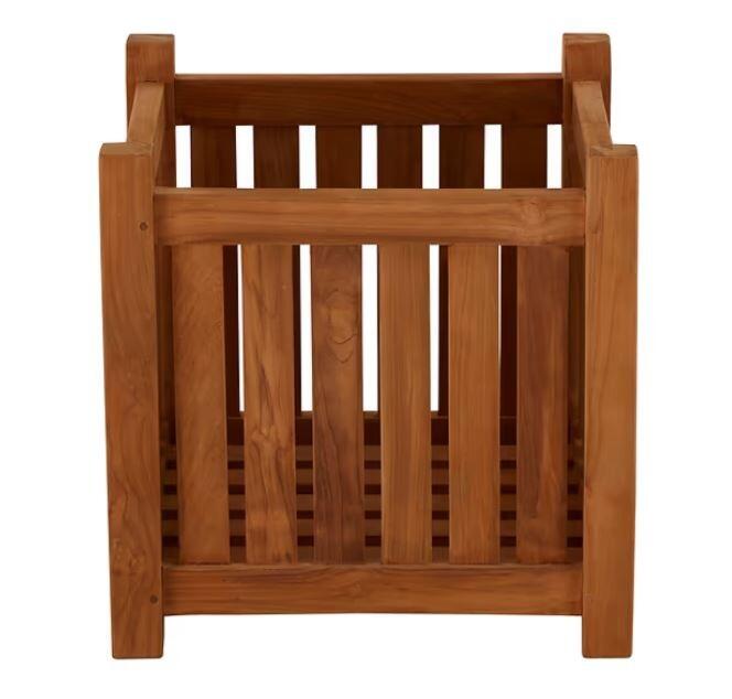 Modern Teak Cubed Garden Planter