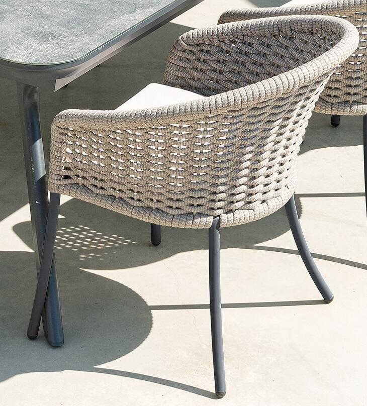 Aluminium and All Weather Rope Weave Garden Dining Set