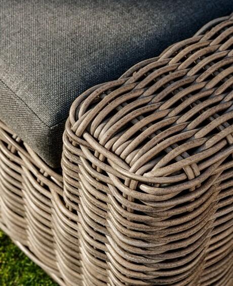 Garden Corner Sofa and Coffee Table in All Weather Rattan with Mocha ...