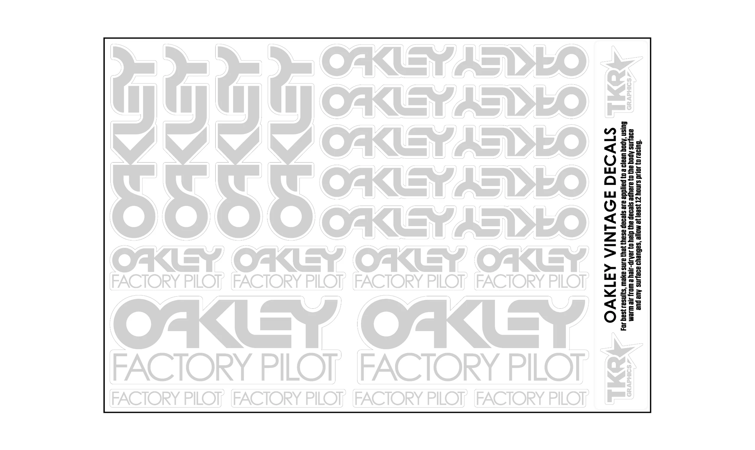 OAKLEY VINTAGE A5 DECALS TKR