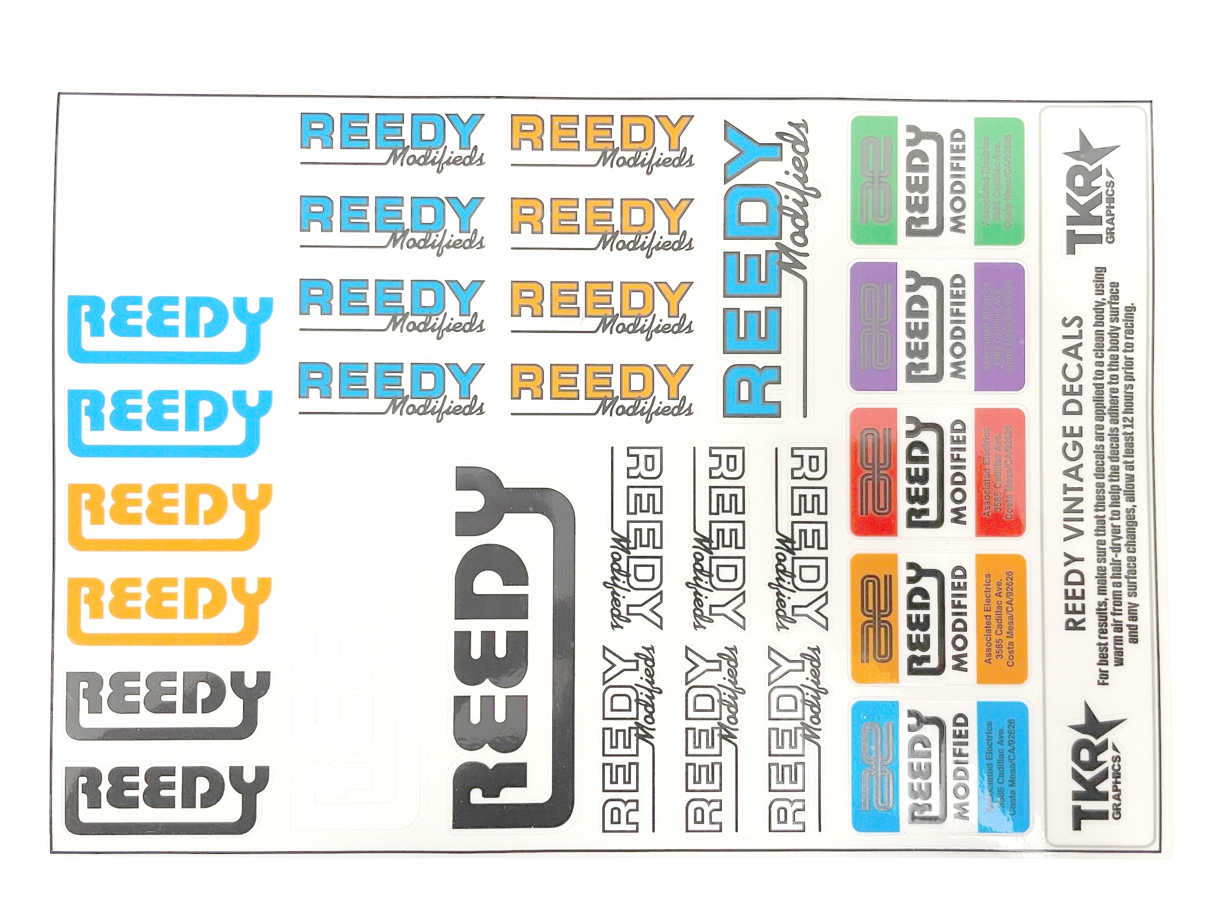 REEDY VINTAGE A5 DECALS TKR