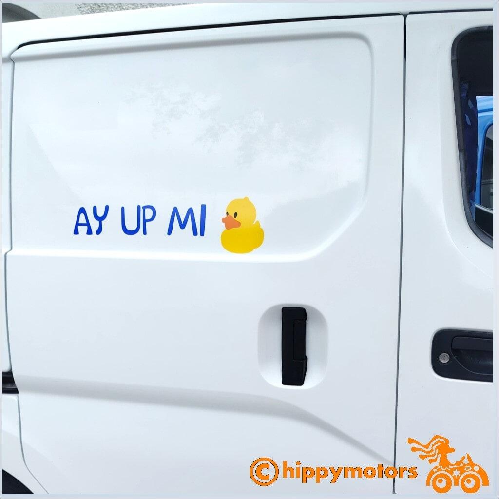 Sheet of custom vinyl wording for cars and vans