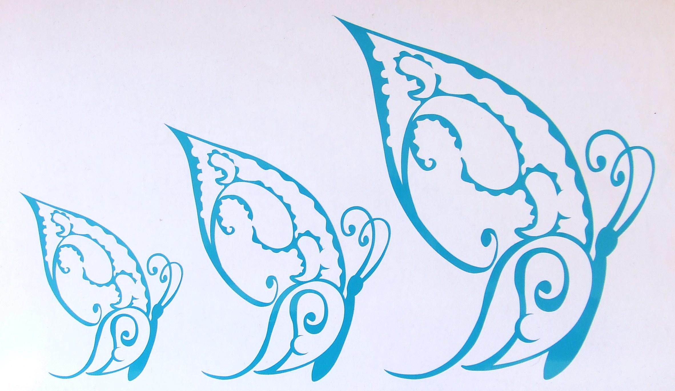 Butterfly car sticker made using durable colourfast vinyl in the UK.