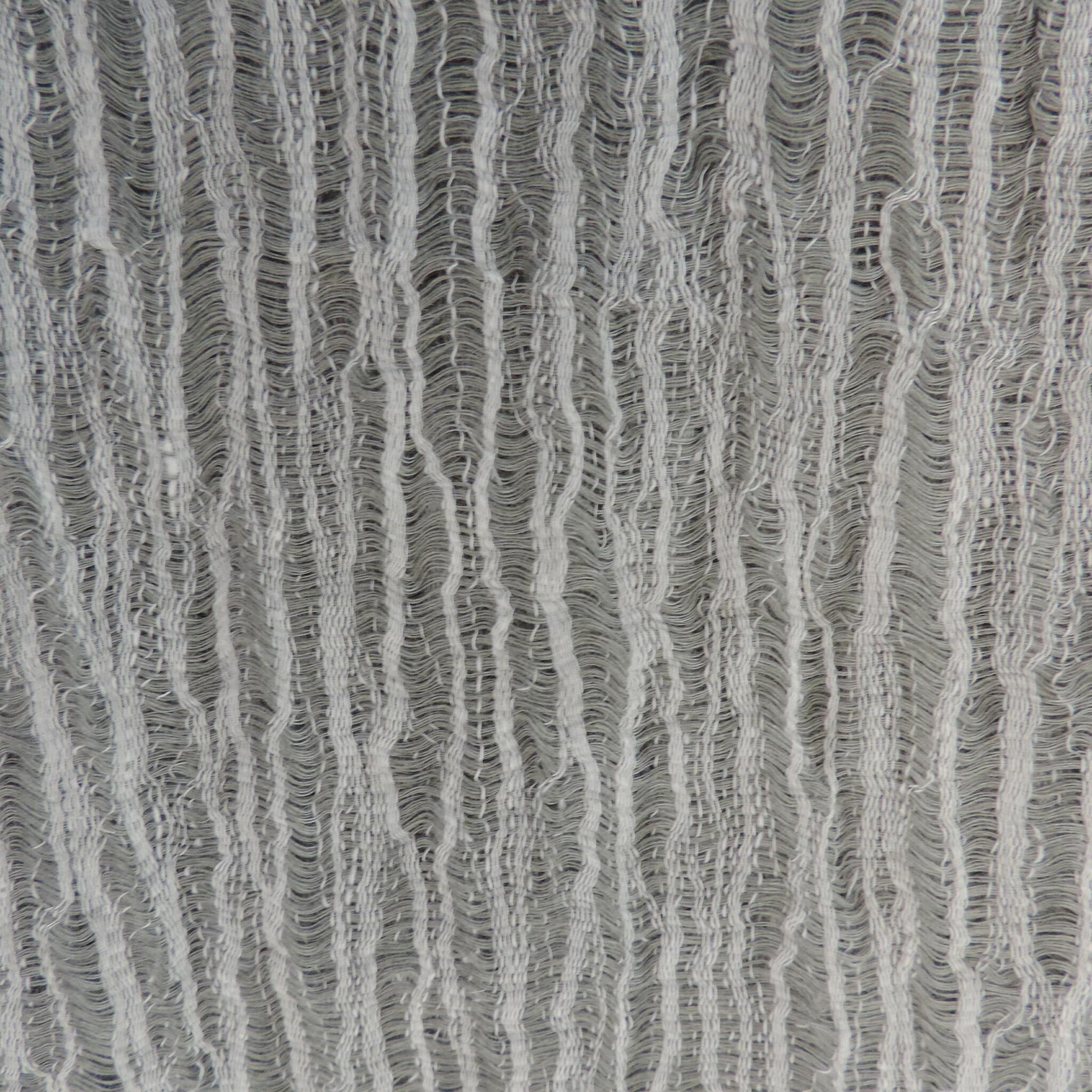 Linen grey & white coloured fabric with pretty rippled effect - Thames ...