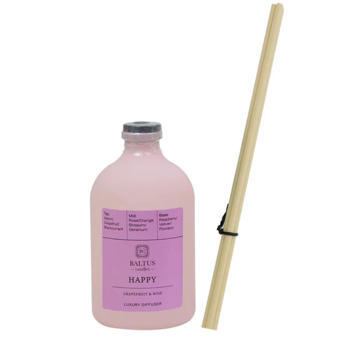 Baltus HAPPY Grapefruit & Rose Reed Diffuser 100ml - Thames Hospice