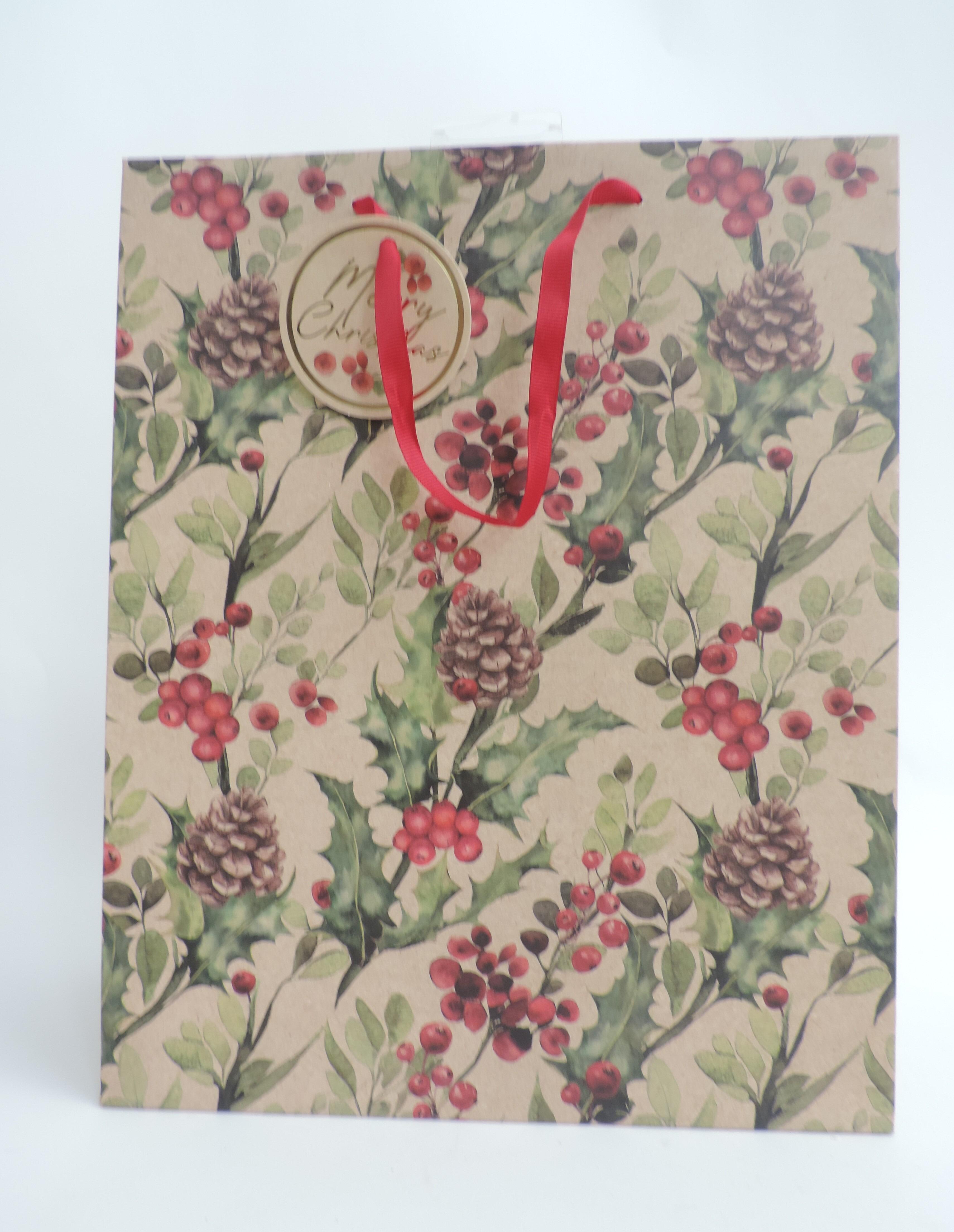 Large Christmas Paper Gift Bag with a Christmas-themed design.