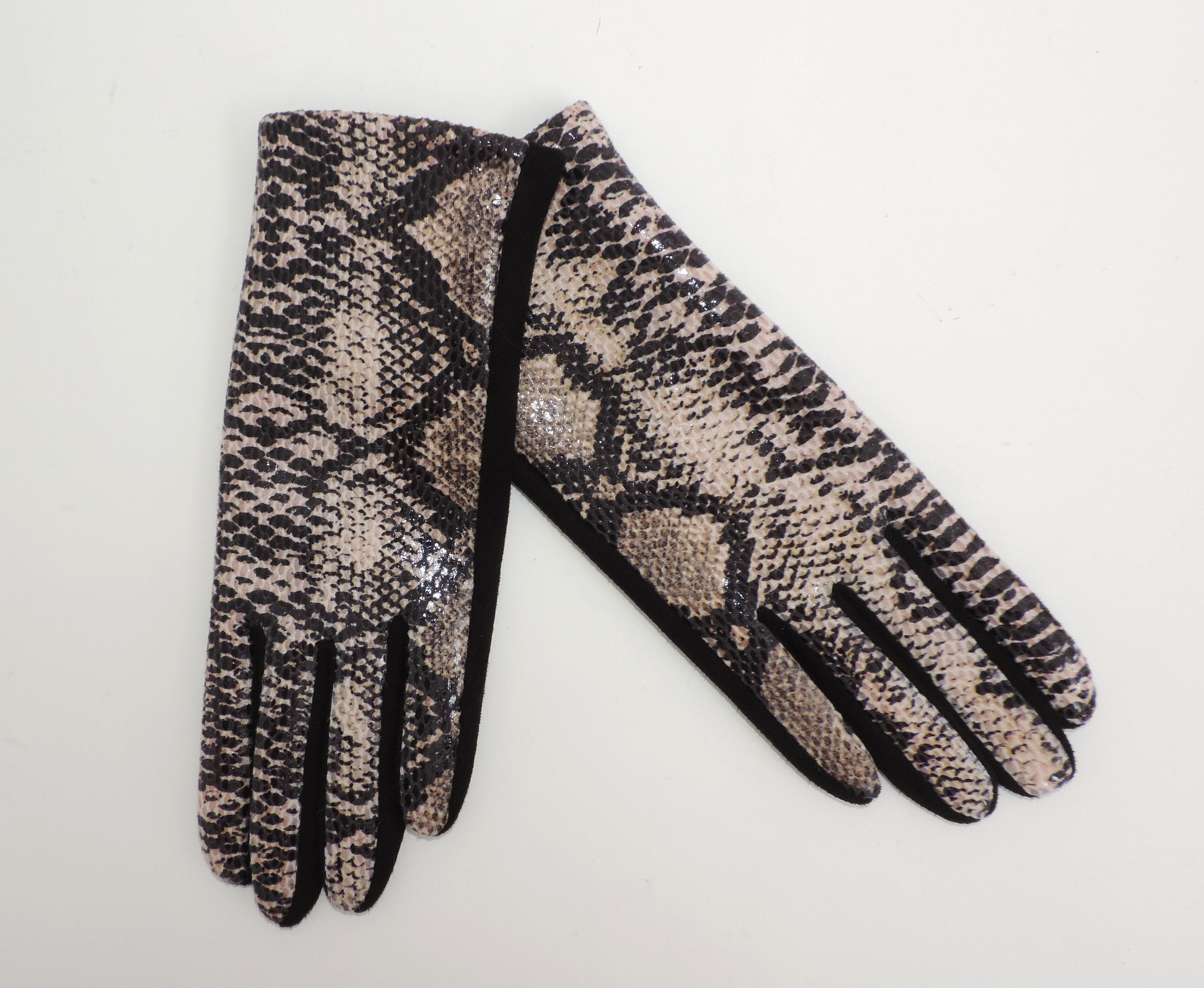 A stunning Pair Of Malissa J Faux Snake Skin Gloves