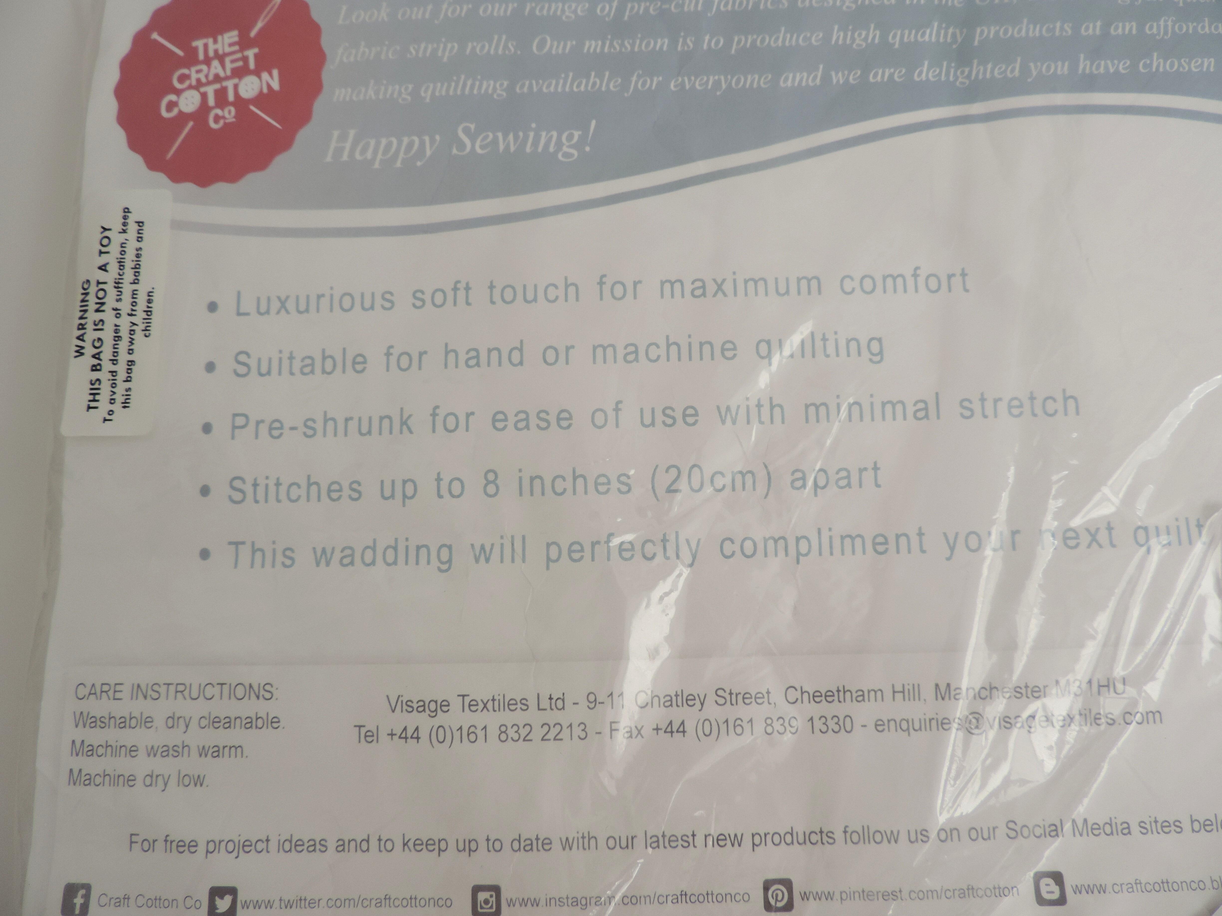 Heritage new wadding for quilting - Thames Hospice