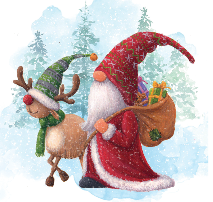 Santa and Reindeer Card | Whimsical Fun & festive Greeting