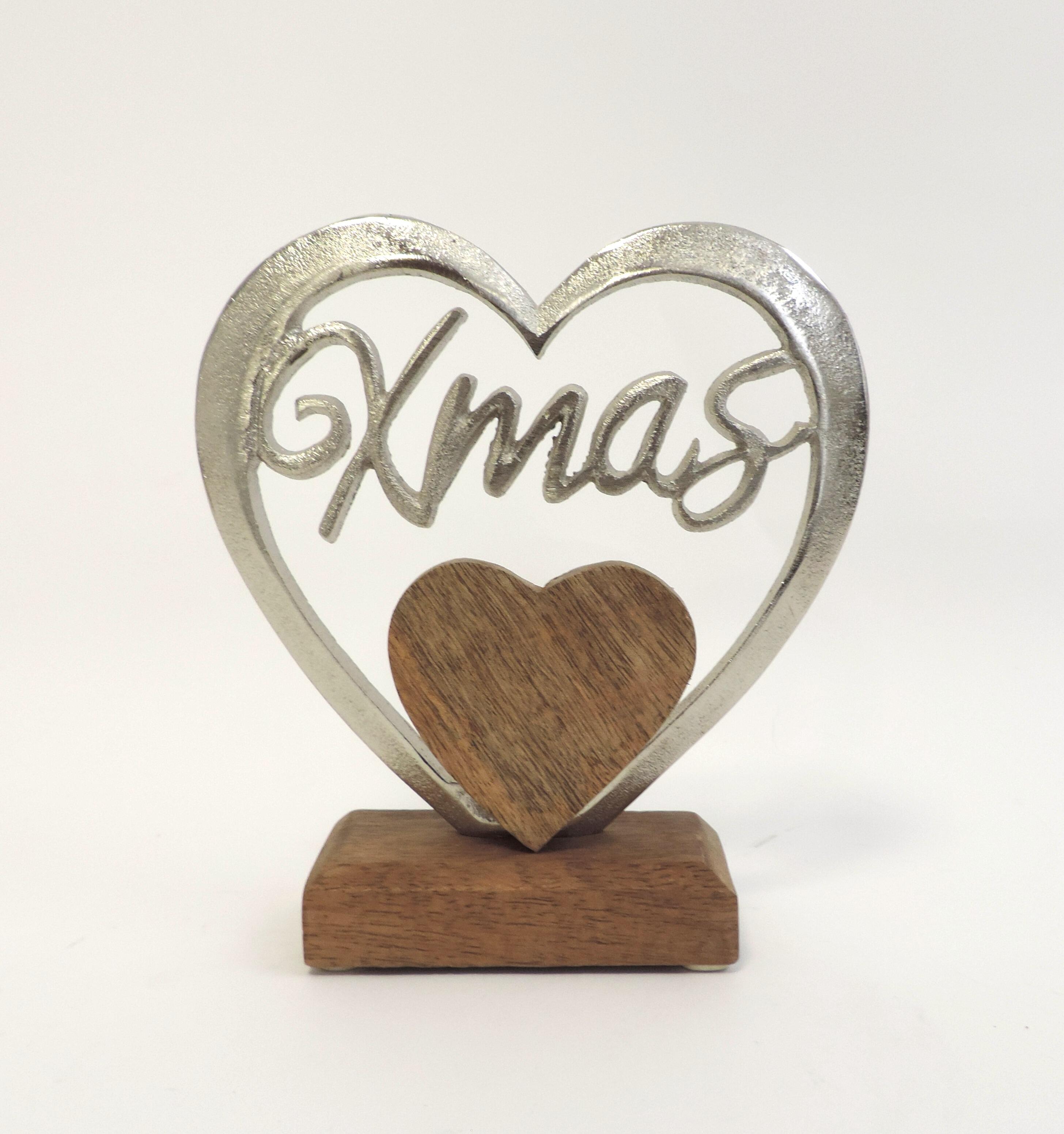 Hand Crafted Xmas Heart Decoration – Rustic Christmas Ornament for ...