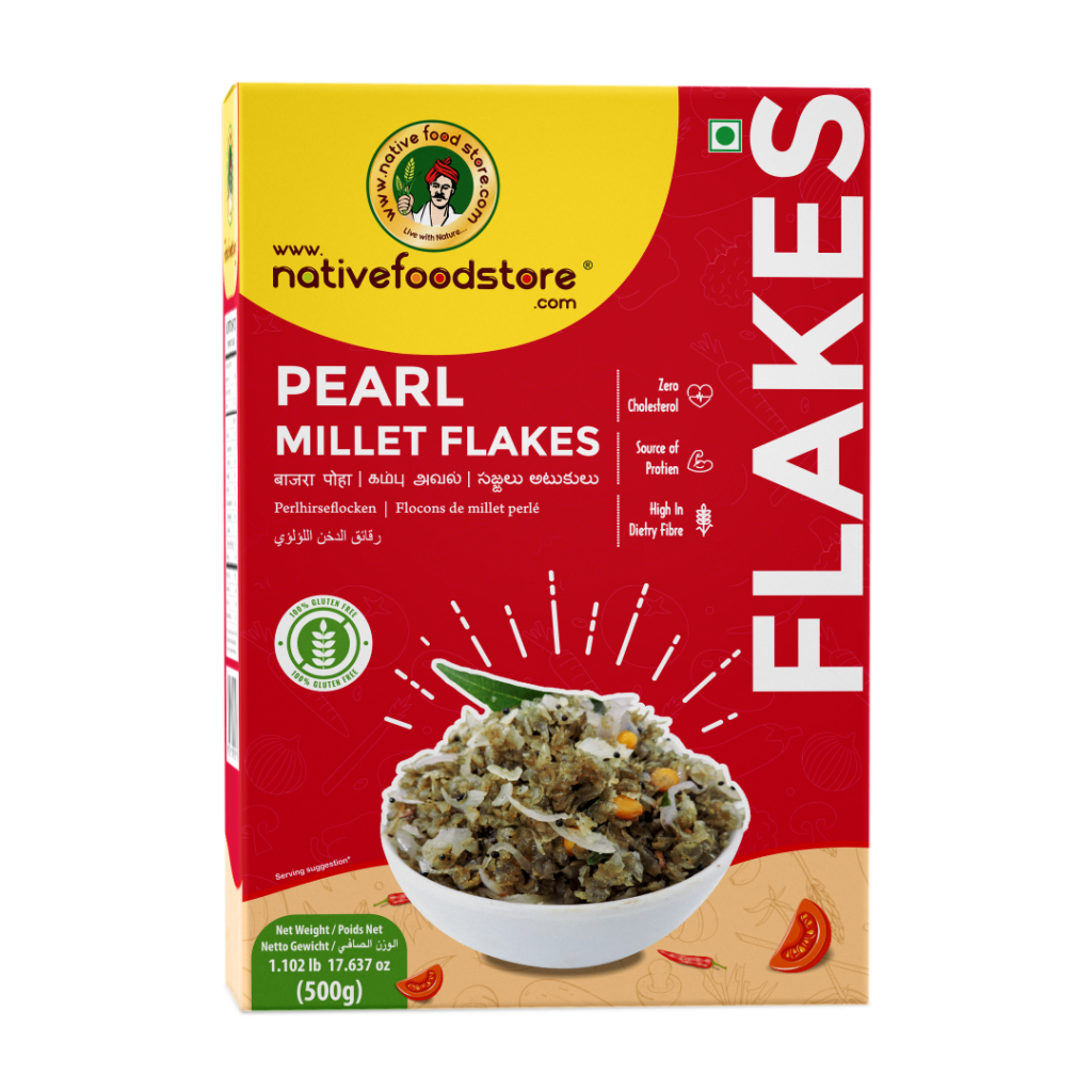 Buy Native Foods Store Pearl Millet (Kambu) Flakes 500g Online UK