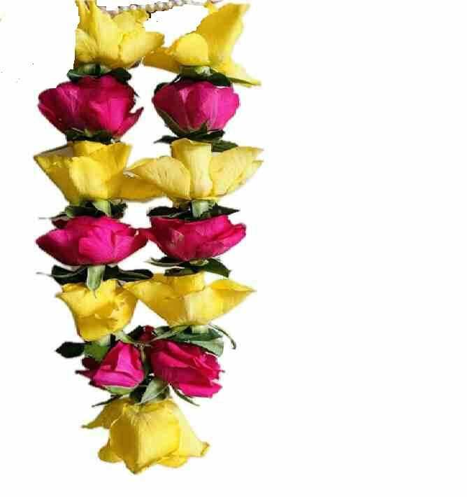 Rose Garland | 2/3 Different Colours Mixed with Beads | 2.5 foot