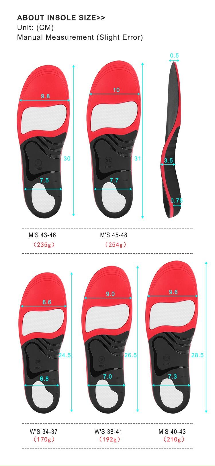 Gents Orthotic Insole size 9-10.5