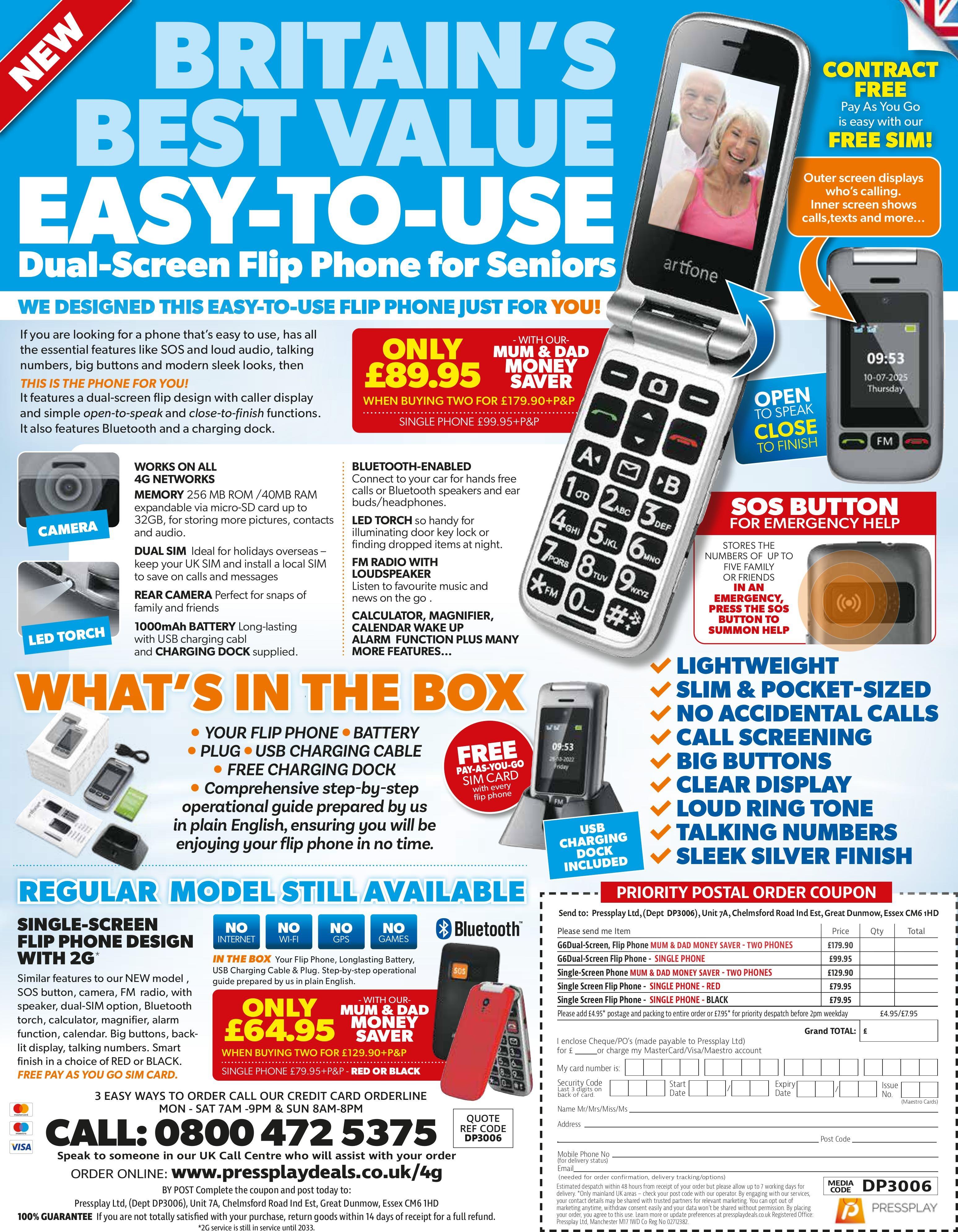basic flip phone uk