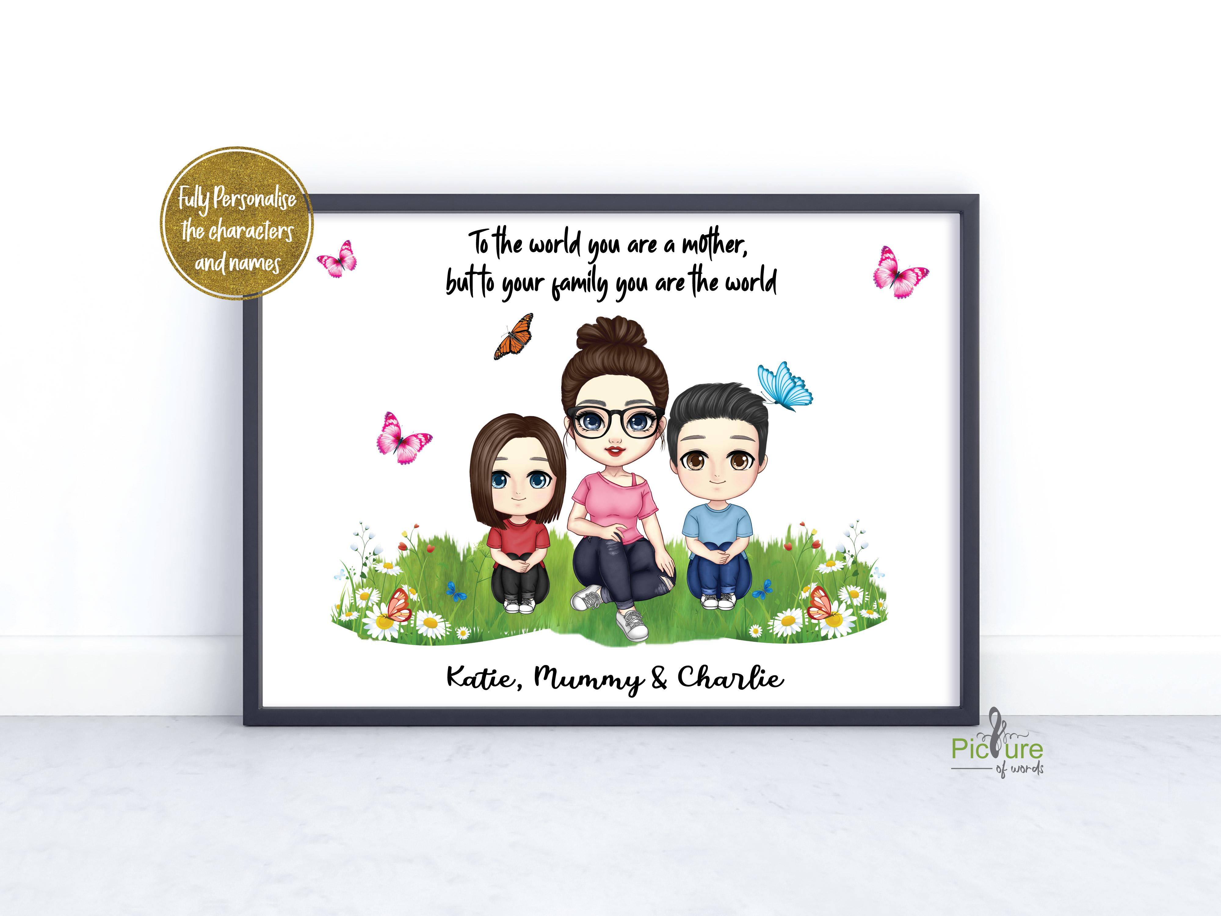 Cute A4 family print / Greeting Card / Mug