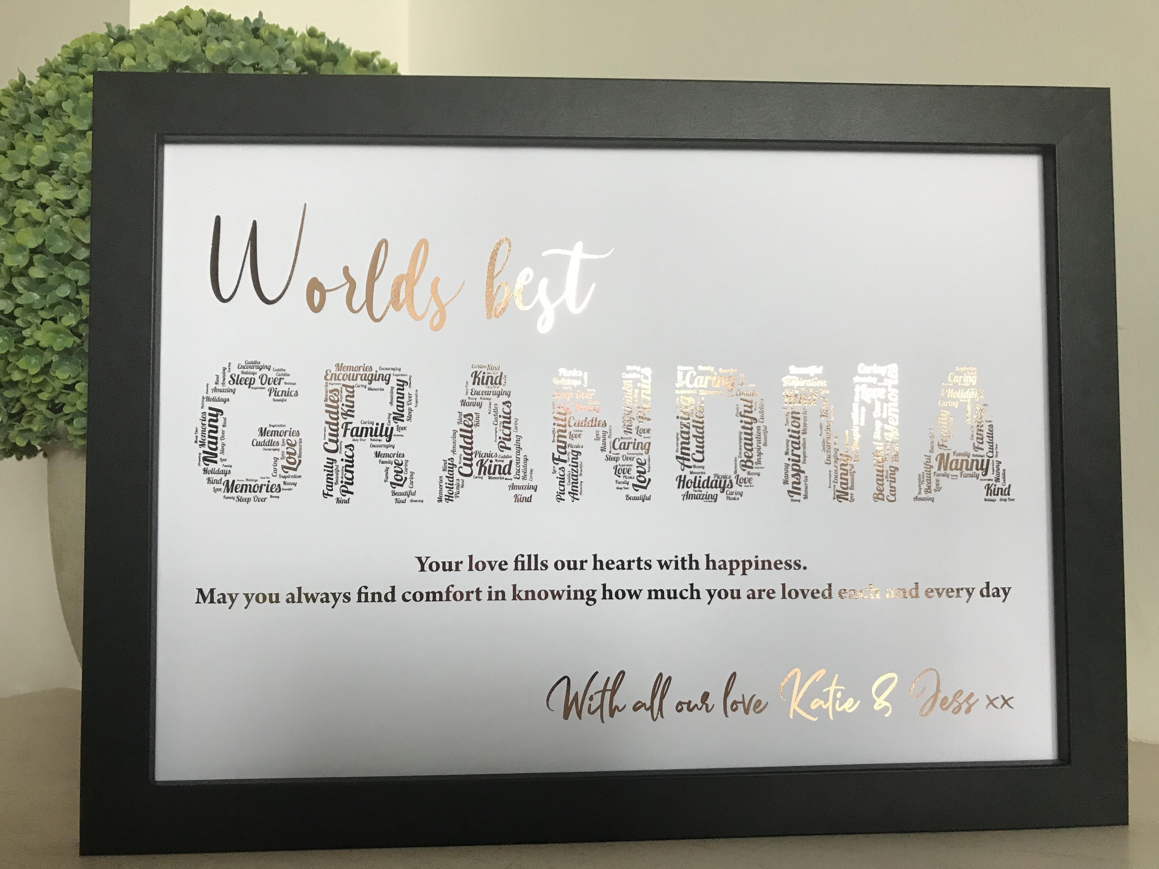Personalised Grandma word art print