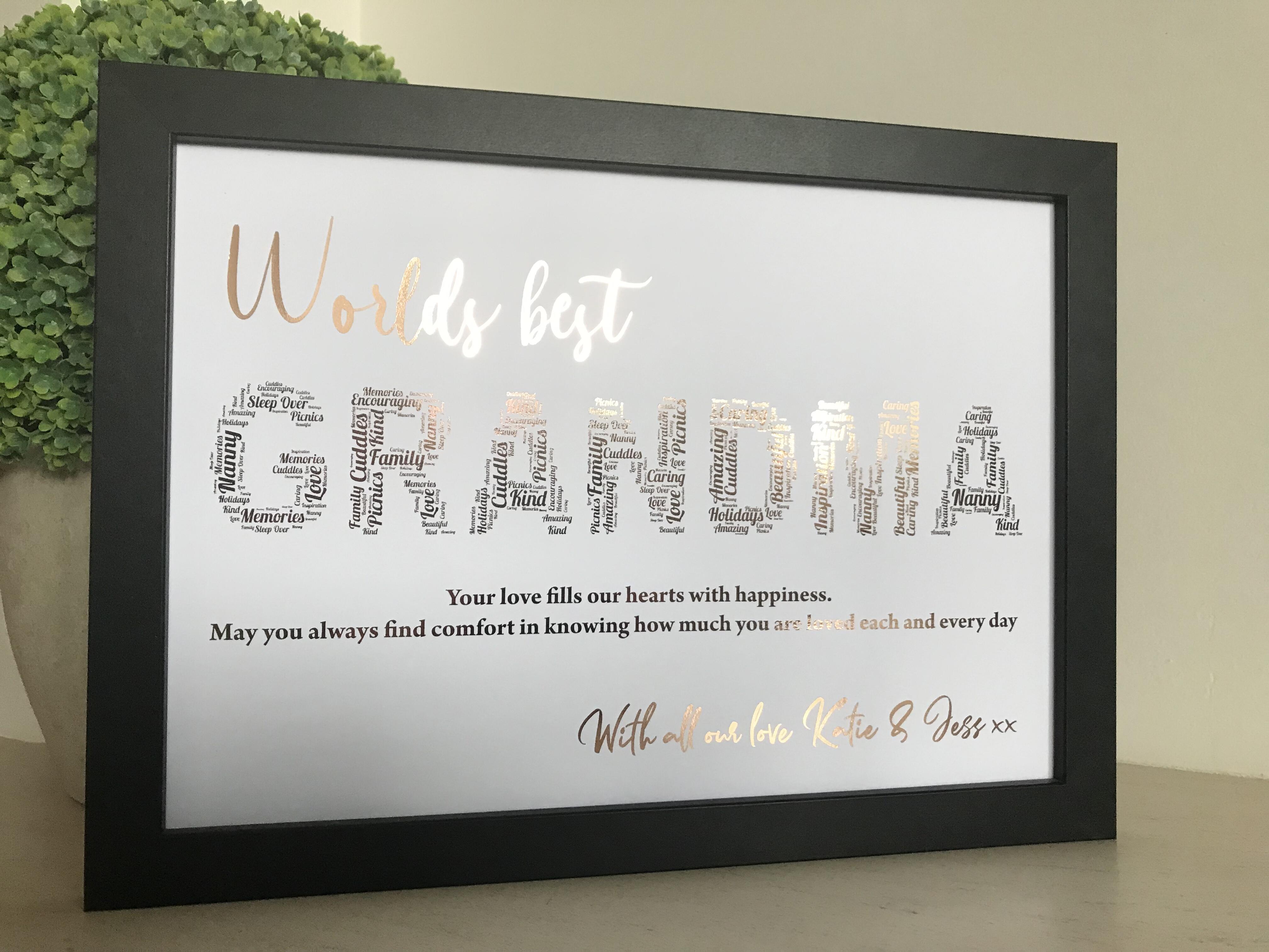 Personalised Grandma word art print