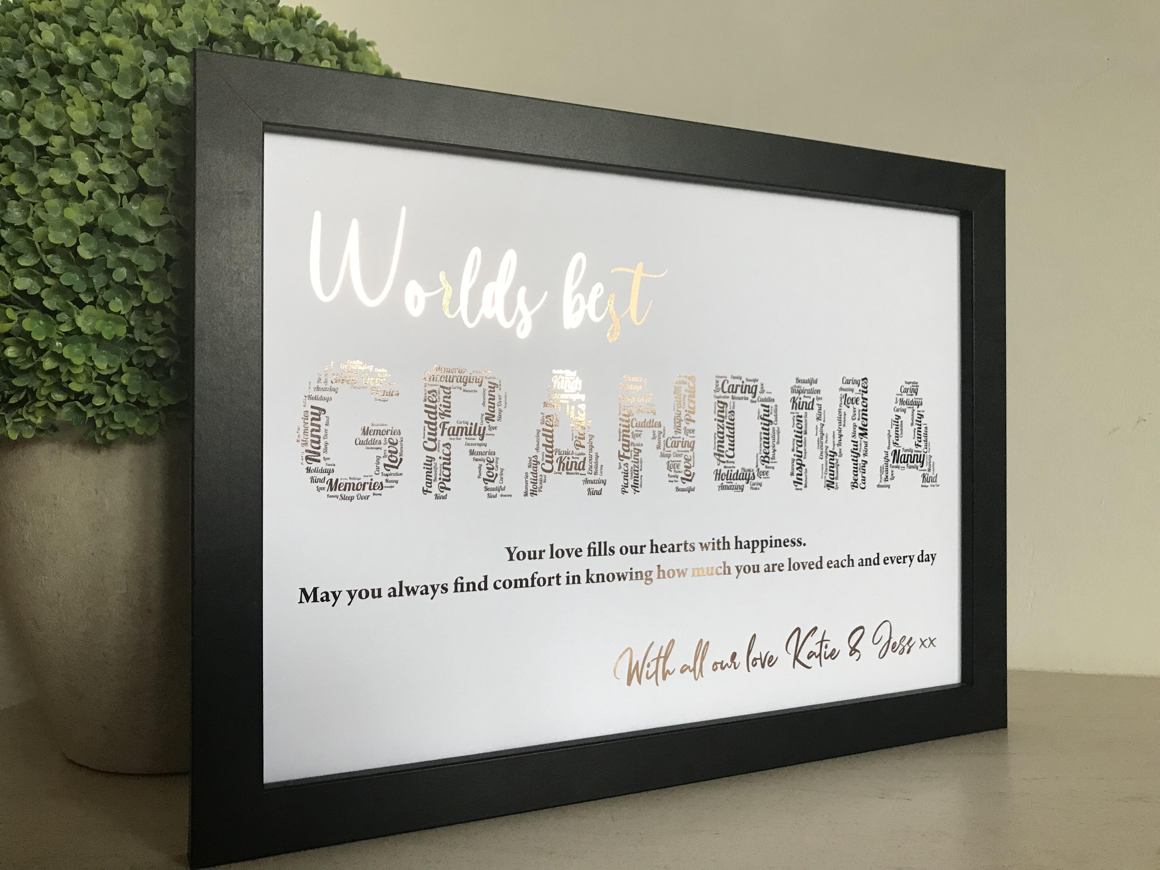 Personalised Grandma word art print