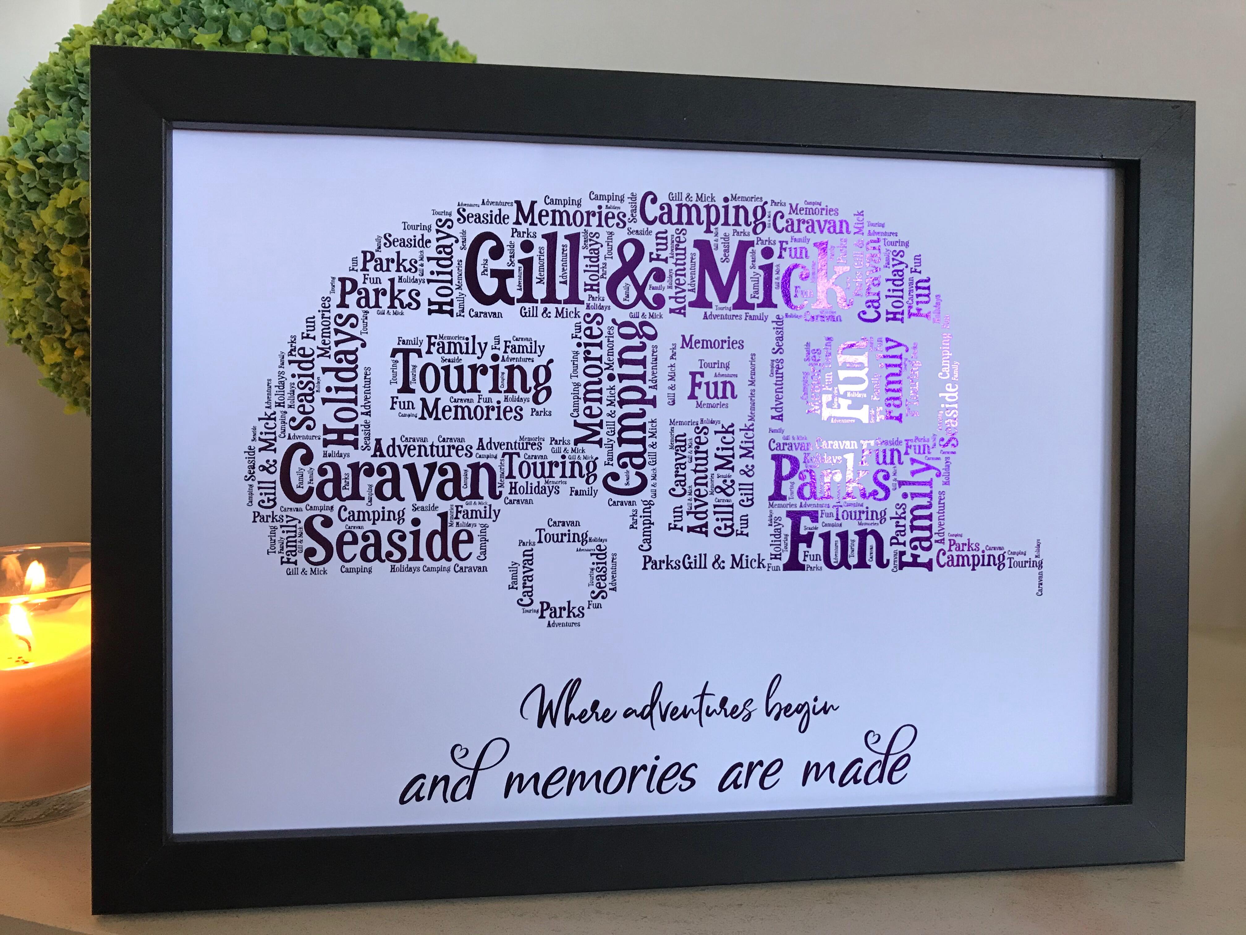 Personalised Caravan Word Art Print