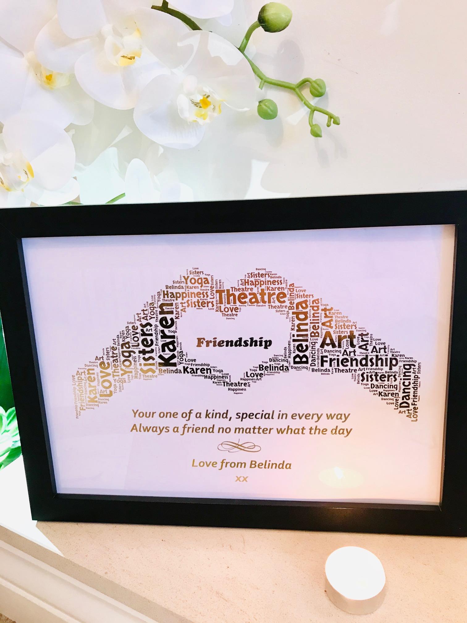 Personalised Friendship Word Art print