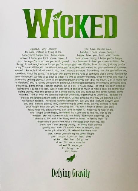 The Musical Wicked Heart Song Lyric