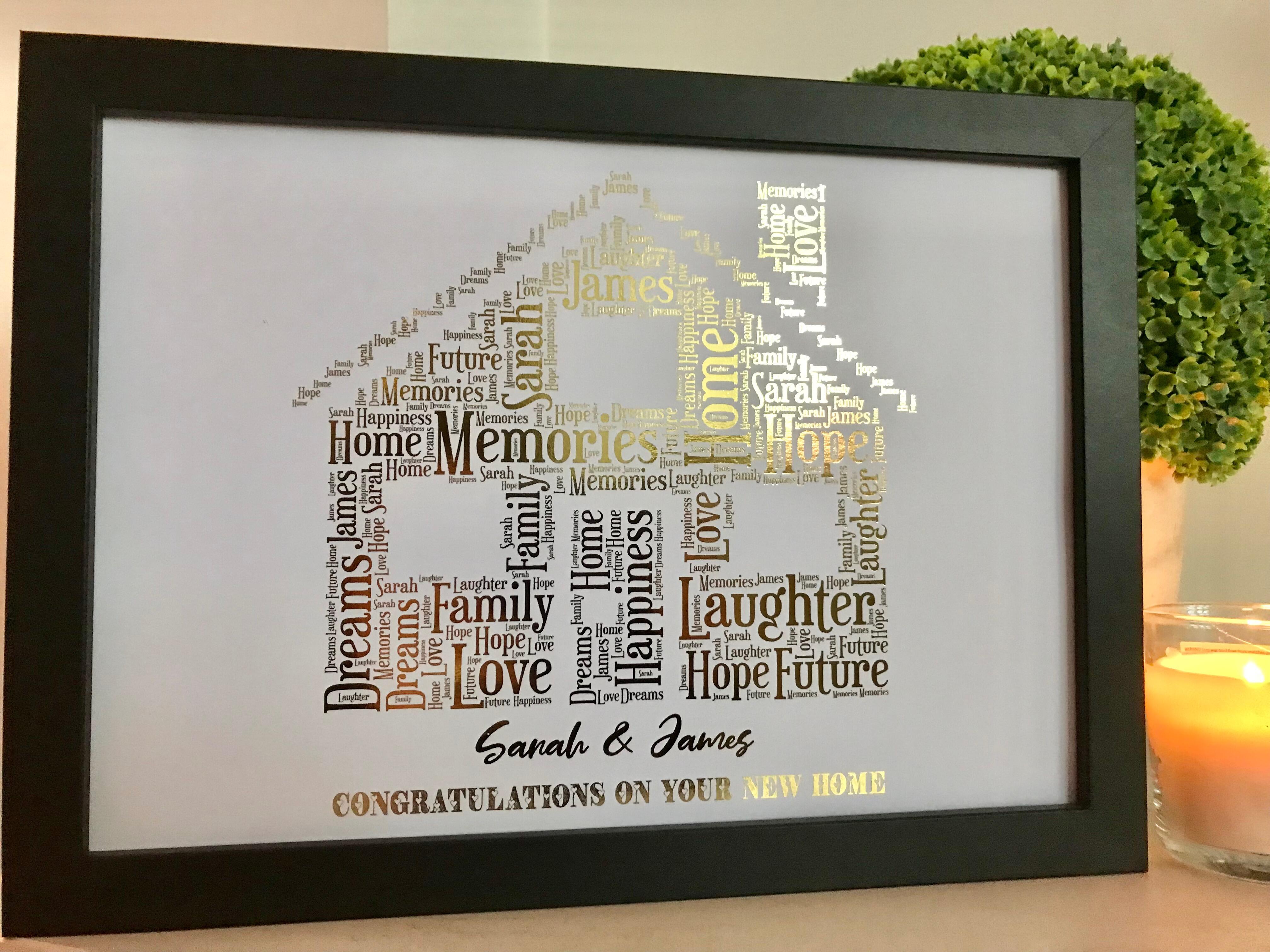 Personalised New Home Word Art Print