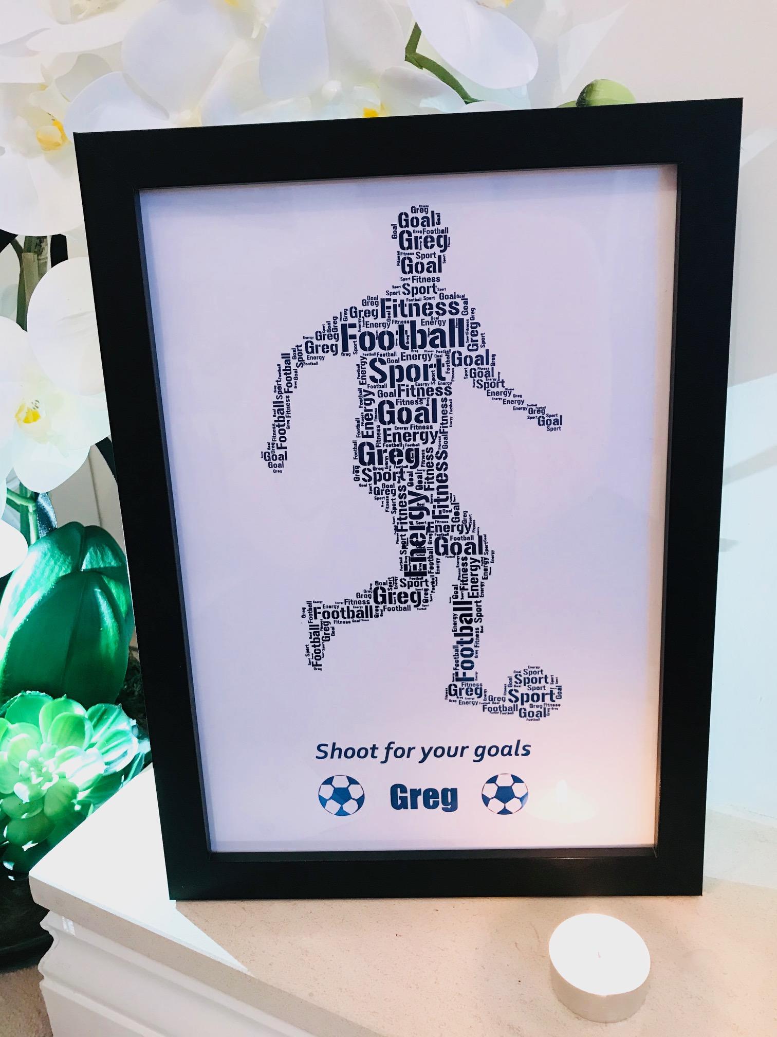 Personalised footballer Word Art print
