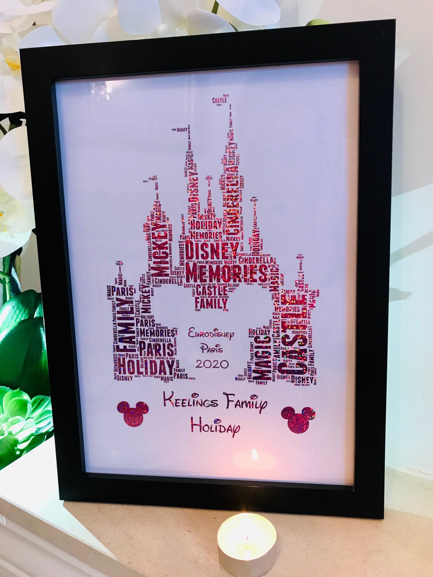 Personalised Disney Castle Word Art print