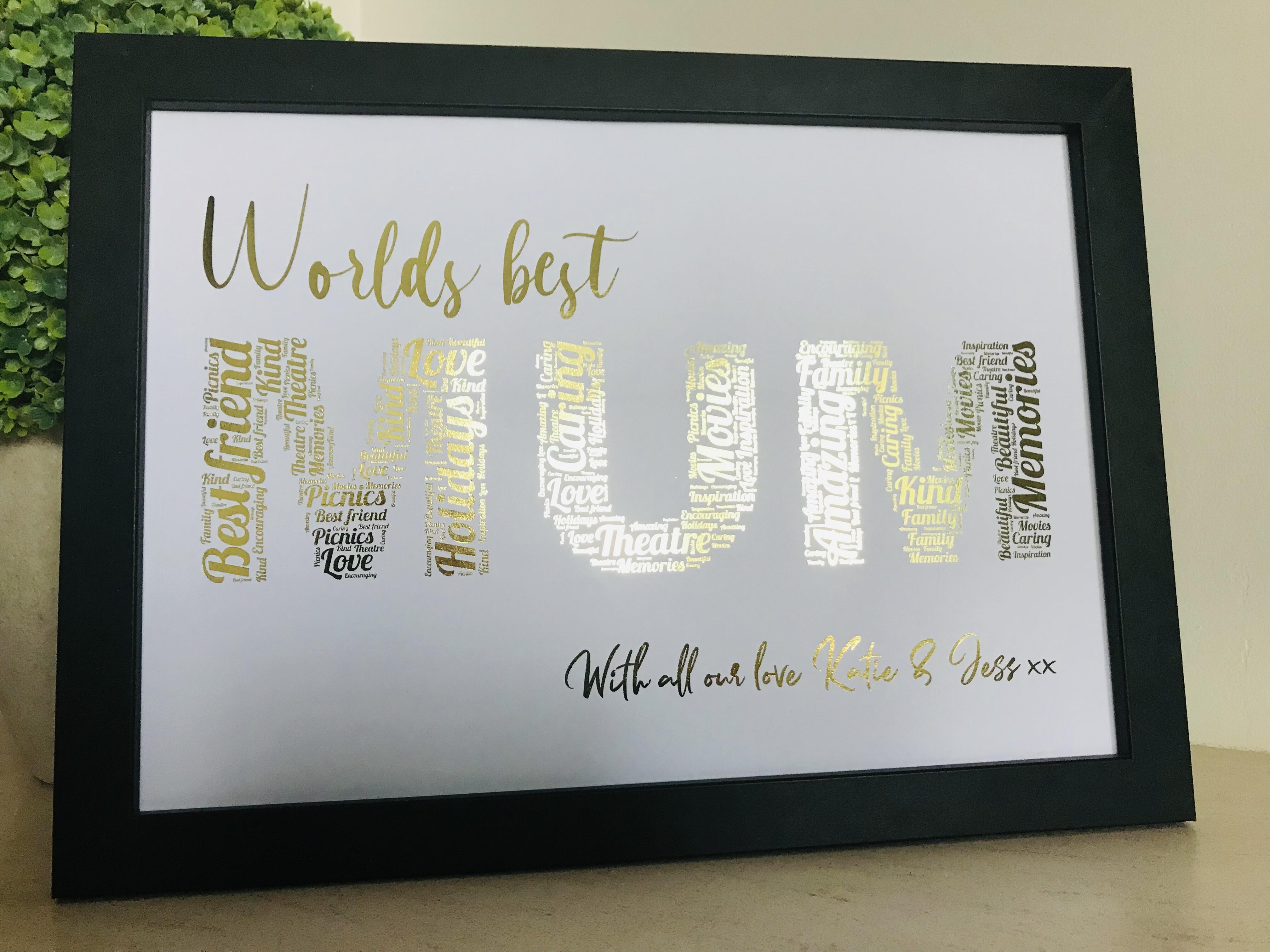Personalised Mum word art print
