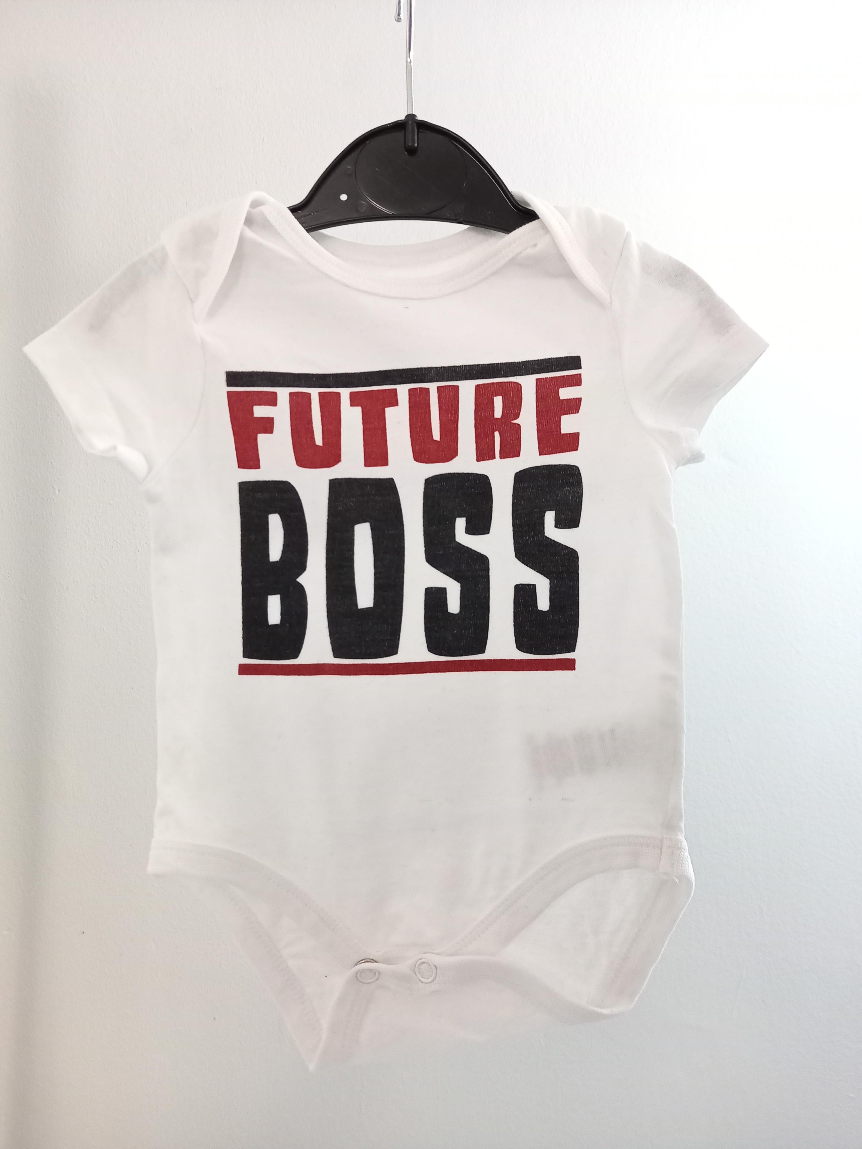 Pep&Co 0-3 Months 'Boss' White Vest