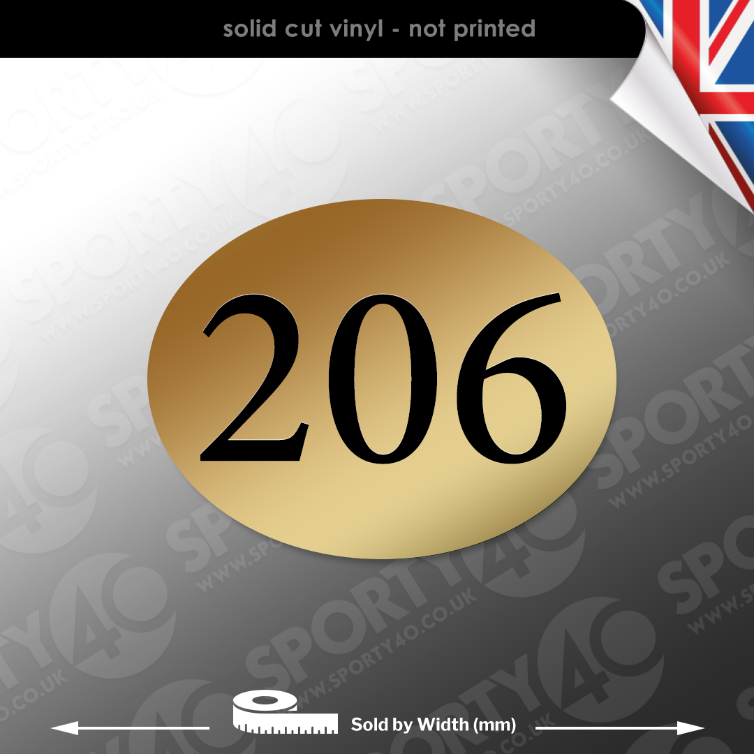 House Number Oval Vinyl Decal Sticker