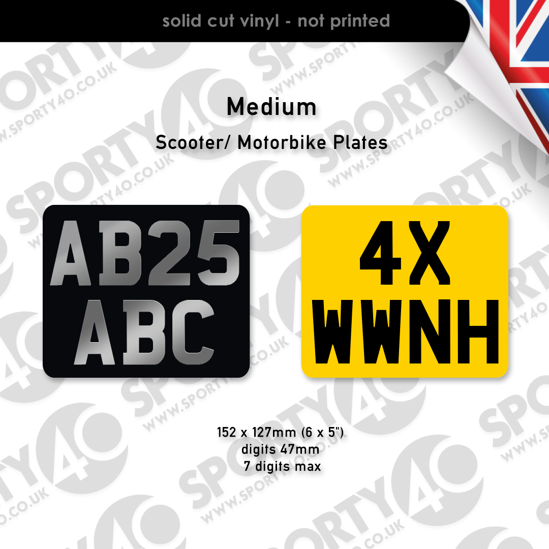 Self-Adhesive Scooter Vinyl Number Plate Sticker