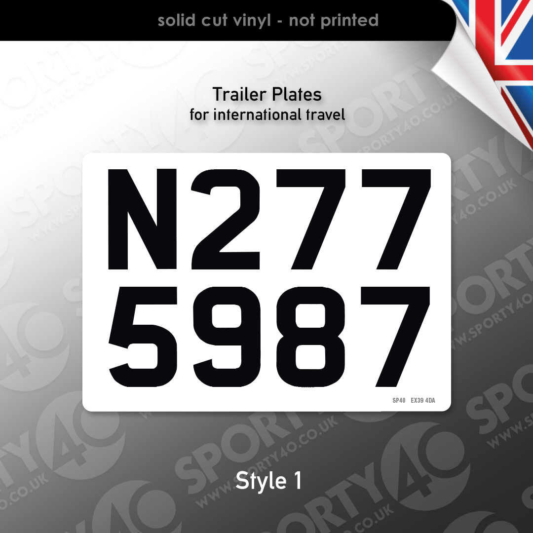 Self-Adhesive Trailer Registration Plate Sticker