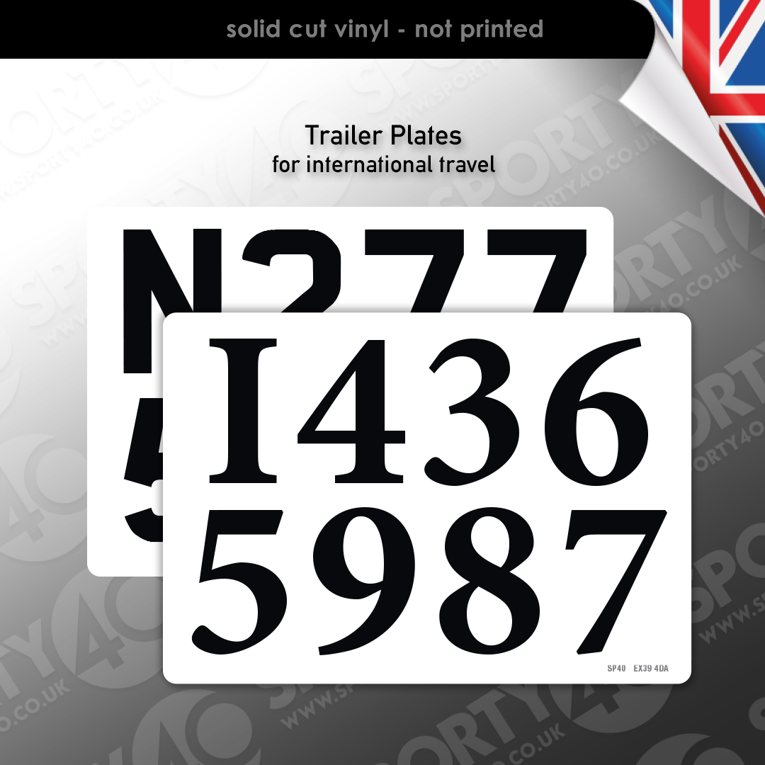 Self-Adhesive Trailer Registration Plate Sticker