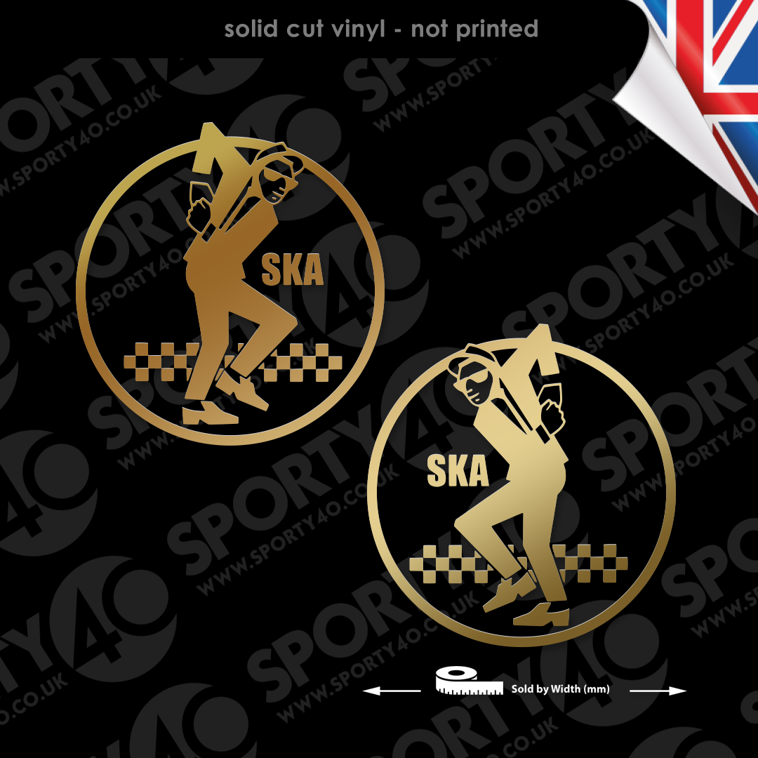 SKA Handed Round Vinyl Decal Sticker